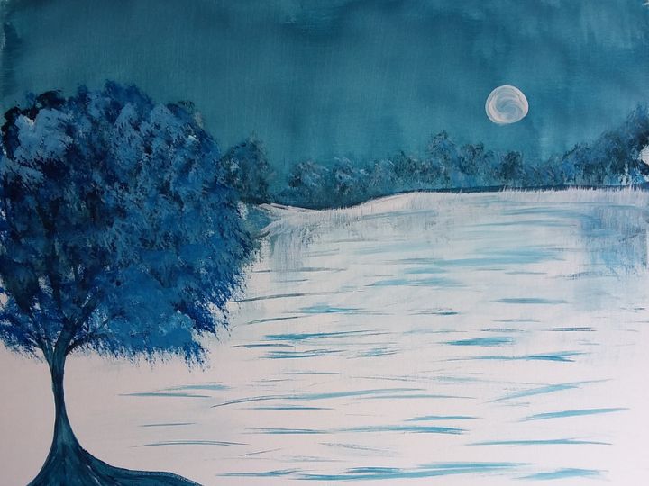 BlueTreeNight - Artful Joy Painting Gallery - Paintings & Prints ...