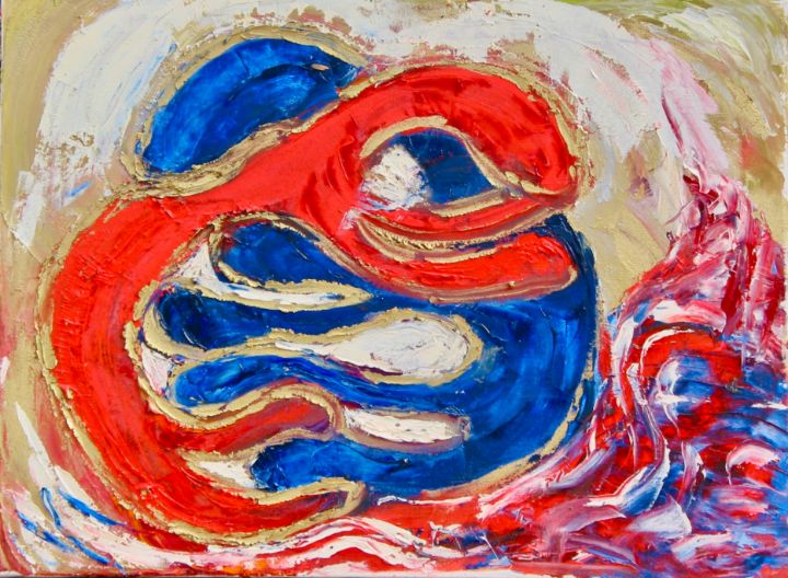 The Hug - Maya Batash - Paintings & Prints, Abstract, Other Abstract ...