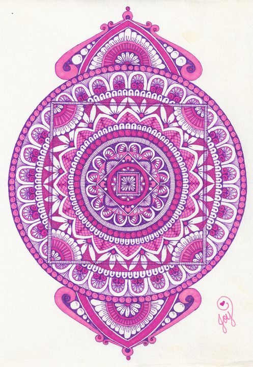 Pink Floral with Finials - Joy Gillard - Drawings & Illustration ...