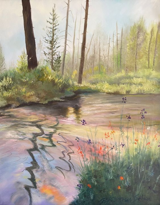 Reflection from Lundy Falls Hike - Brenda's Art Gallery - Paintings ...