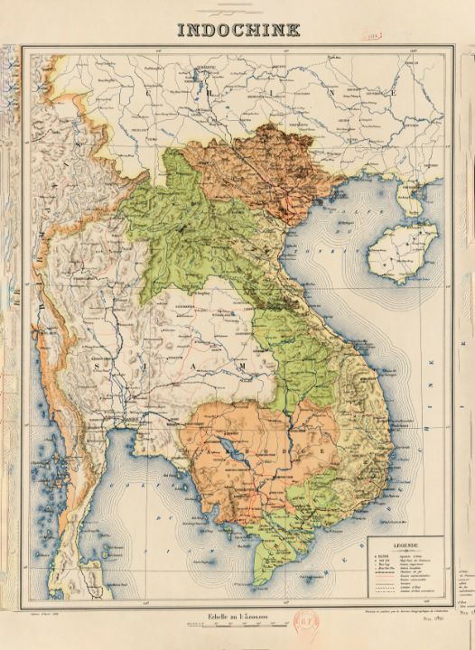 Map of Indochina (1928) - Yvonne - Drawings & Illustration, Places ...