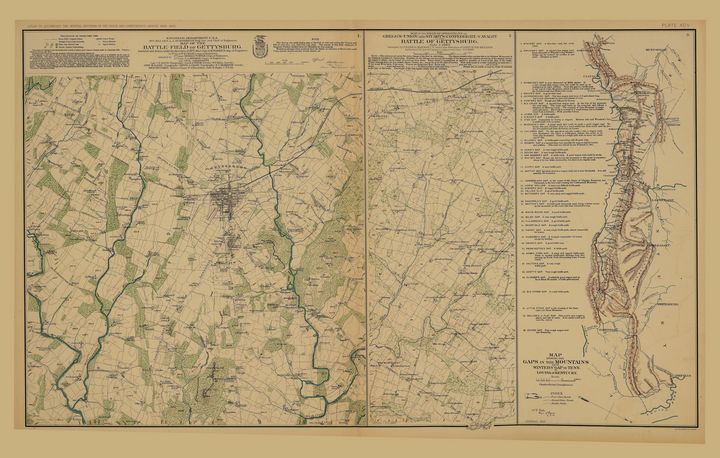 Map of Gettysburg Battlefield (1863) - Yvonne - Drawings & Illustration ...