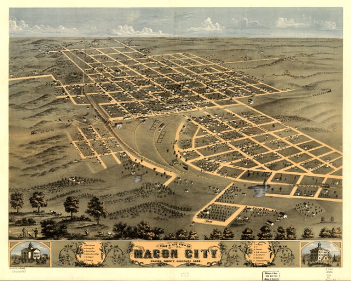 Macon City, Missouri (1869) - Yvonne - Drawings & Illustration, Places ...