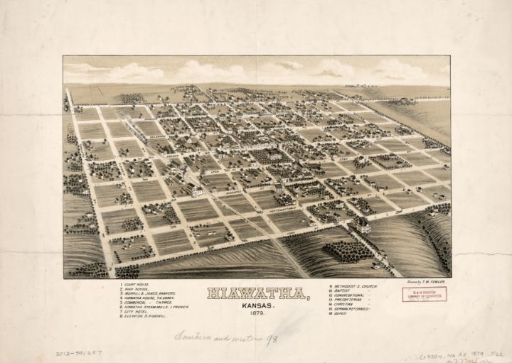 Hiawatha, Kansas (1879) - Yvonne - Drawings & Illustration, Places ...
