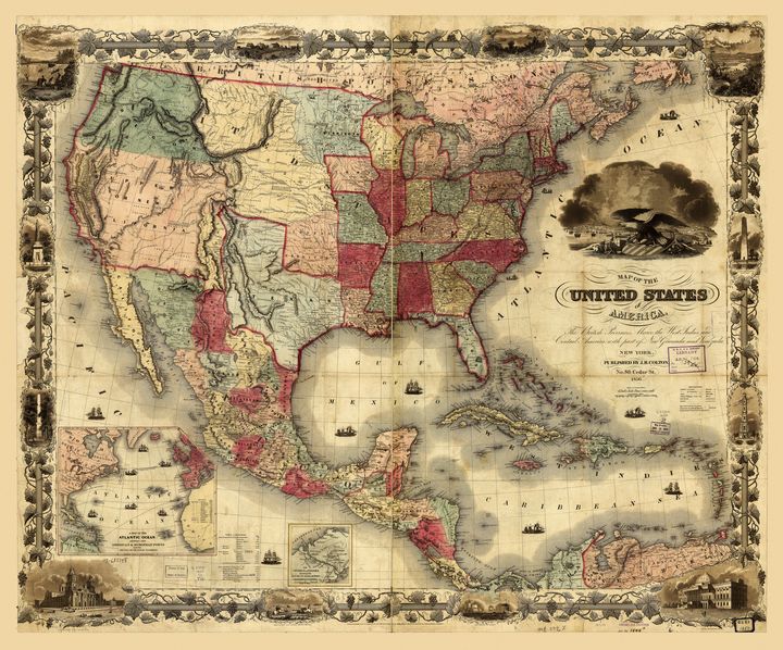 United States of America Map (1850) - Yvonne - Drawings & Illustration ...
