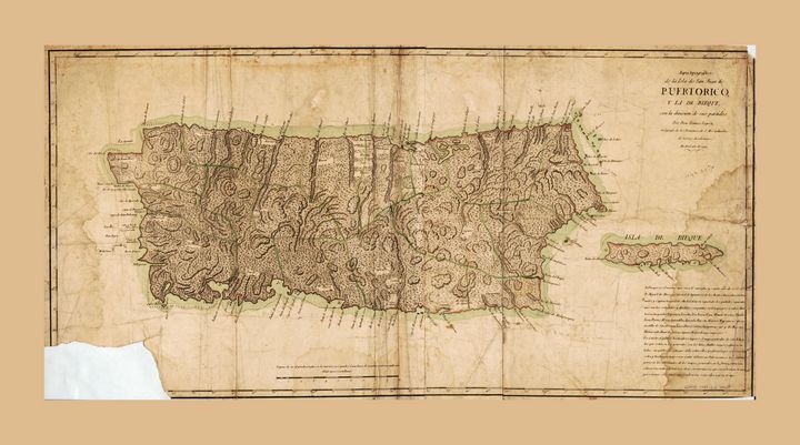 Map of Puerto Rico (1791) - Yvonne - Drawings & Illustration, Places ...