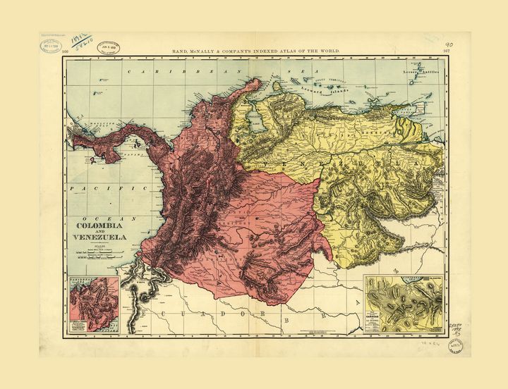 Colombia and Venezuela Map (1898) - Yvonne - Drawings & Illustration ...