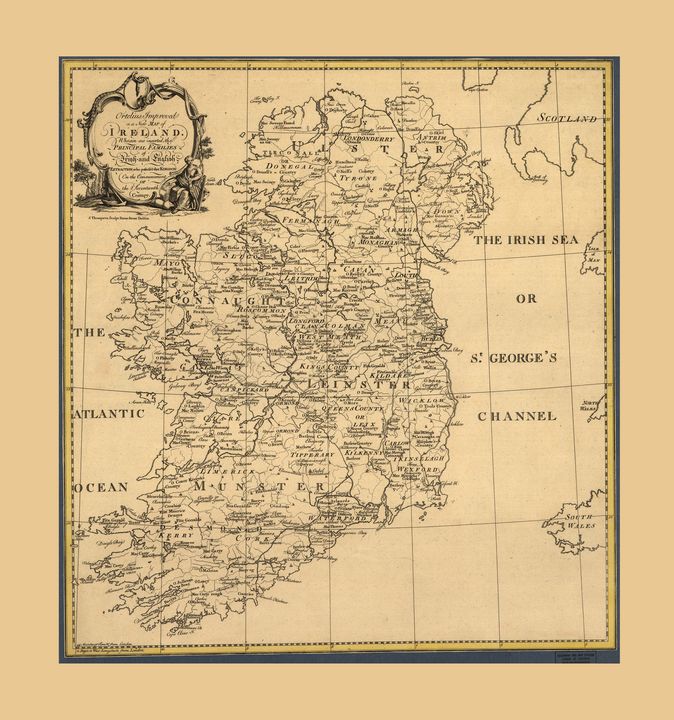 Map of Ireland (1795) - Yvonne - Drawings & Illustration, Places ...