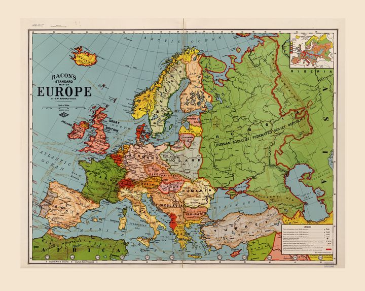 Bacon's standard map of Europe 1925 - Yvonne - Drawings & Illustration ...