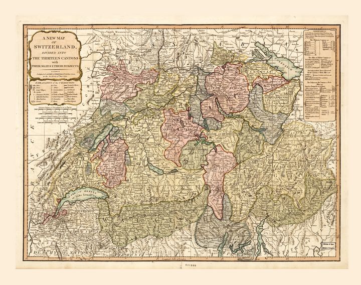 Map of Switzerland (1794) - Yvonne - Drawings & Illustration, Places ...