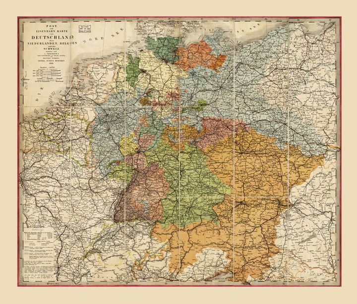 Map of Germany (1855) - Yvonne - Drawings & Illustration, Places ...