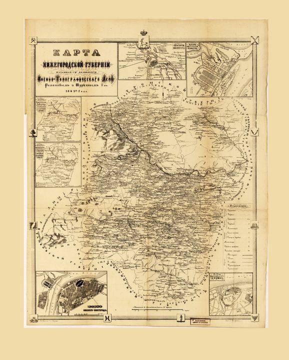 Map of Nizhny Novgorod Oblast (1861) - Yvonne - Drawings & Illustration ...