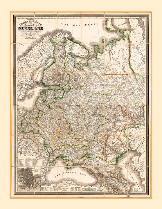 Map of Western Russia (1854) - Yvonne - Drawings & Illustration, Places ...