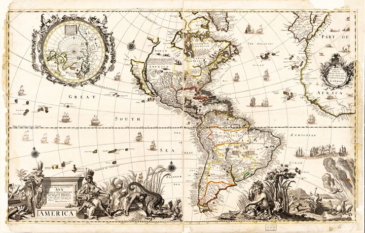 North and South America Map (1711) - Yvonne - Drawings & Illustration ...