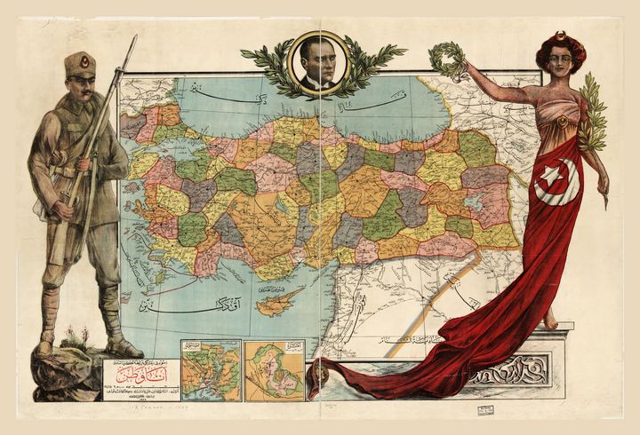 Ana Vatan, Turkey Map (1927) - Yvonne - Drawings & Illustration, Places ...