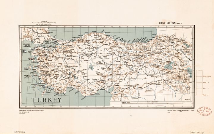 Map of Turkey (1943) - Yvonne - Drawings & Illustration, Places ...