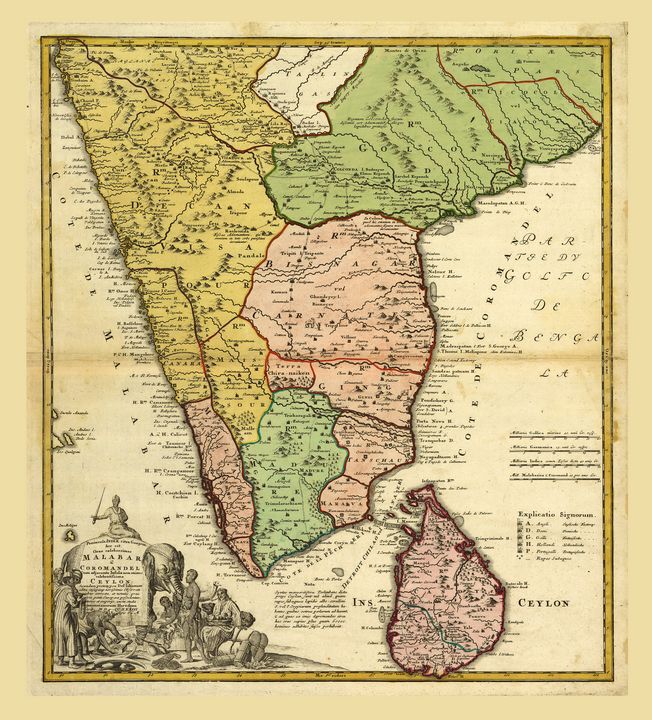 Southern India Map (1733) - Yvonne - Drawings & Illustration, Places ...