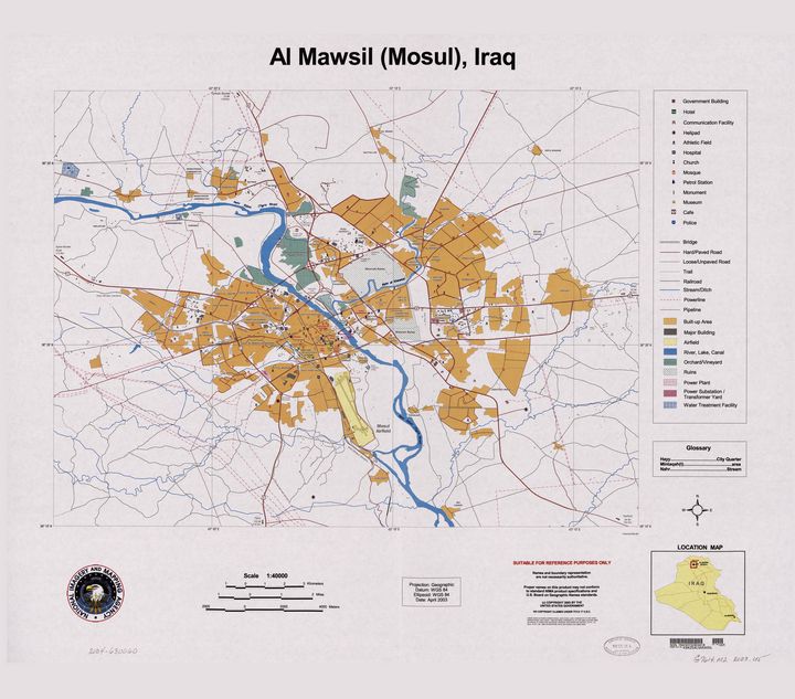 Al Mawsil (Mosul), Iraq Map (2003) - Yvonne - Drawings & Illustration ...