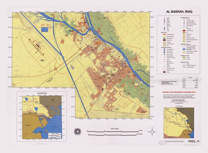 Al Basrah, Iraq Map (2003) - Yvonne - Drawings & Illustration, Places ...