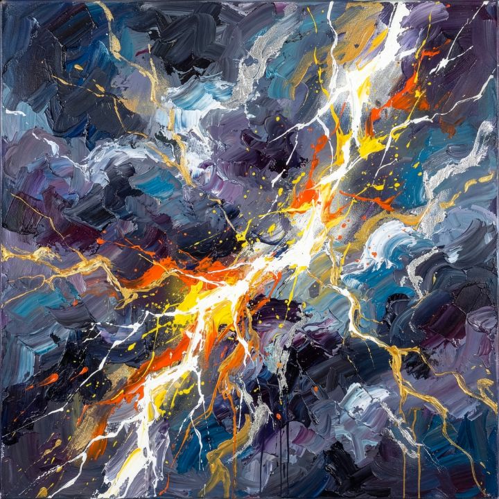 Fractured Sky - WWIV - Digital Art & AI, Abstract, Irregular Forms - ArtPal