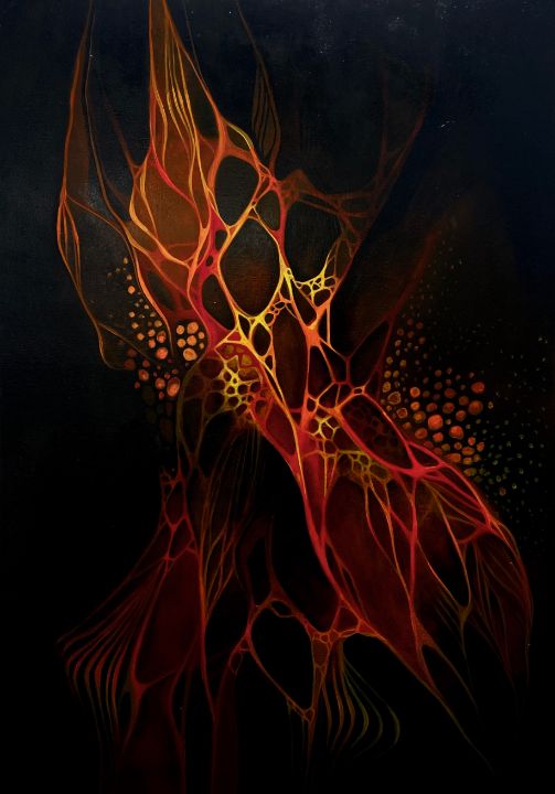 Modern abstract painting red orange - Artseeker Gallery - Paintings ...