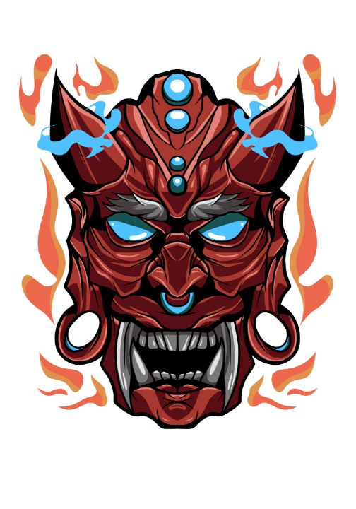 RED ONI INSPIRED - IXI Gallery - Drawings & Illustration, Ethnic ...