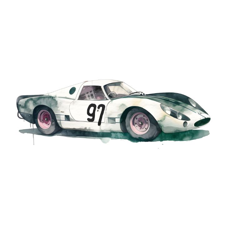 Green Watercolor Track Car - Arclight LLC - Paintings & Prints ...
