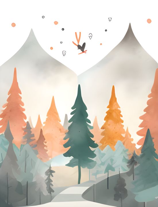 Alpine Adventures, path in forest - Arclight LLC - Paintings & Prints ...