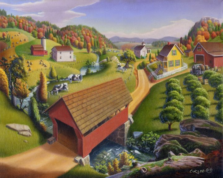Folk Art Farm Paintings