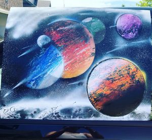 Spray Paint Space Art Poster Multiple Styles Cheap - Crafts & Other Art