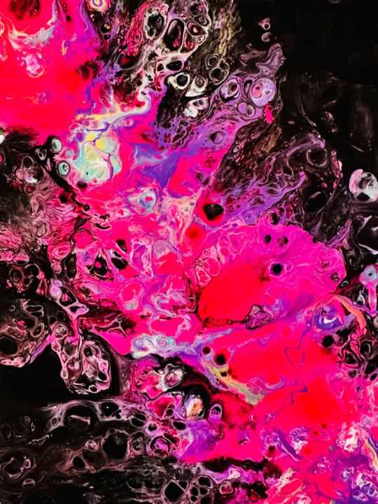 Eclipse Bloom - Fluid Art By: S Breidel-Vigil - Paintings & Prints ...