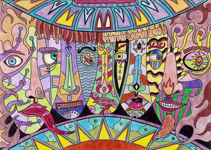 5 Faces - Ian G - Drawings & Illustration, Fantasy & Mythology, Fantasy ...