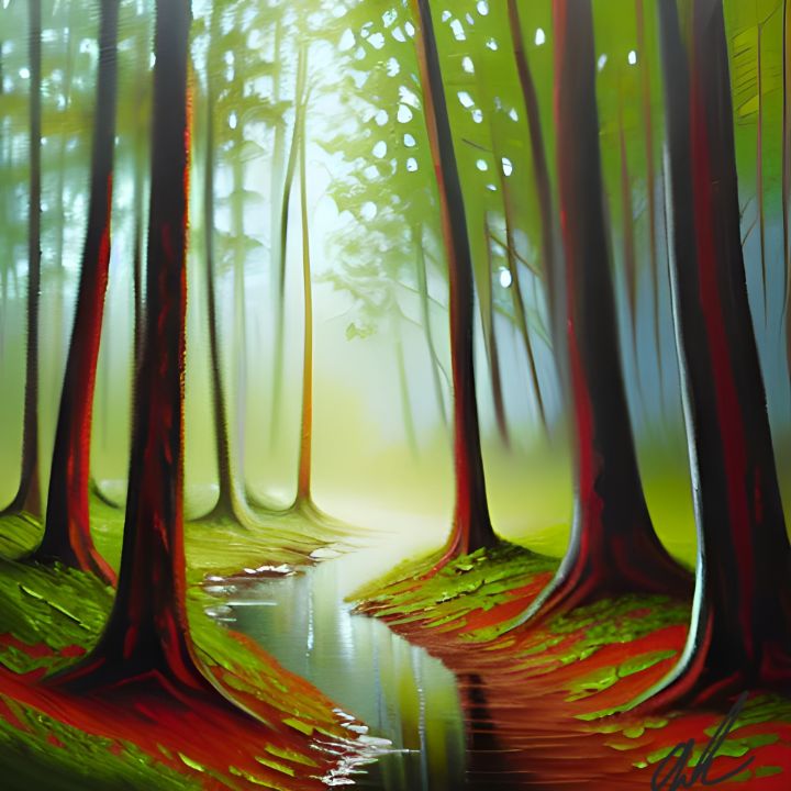 Forest - Ink Mage - Digital Art & AI, Landscapes & Nature, Forests ...