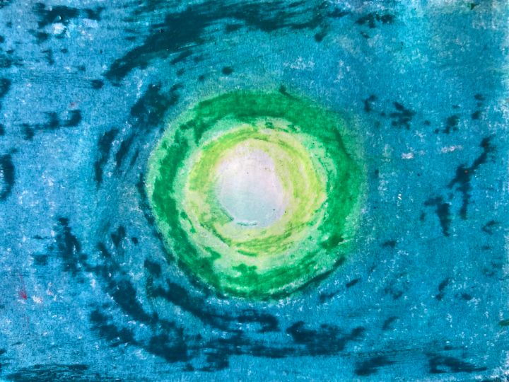 Blue Moon – Oil Pastel Artwork - BABAGURUJI - Paintings & Prints ...