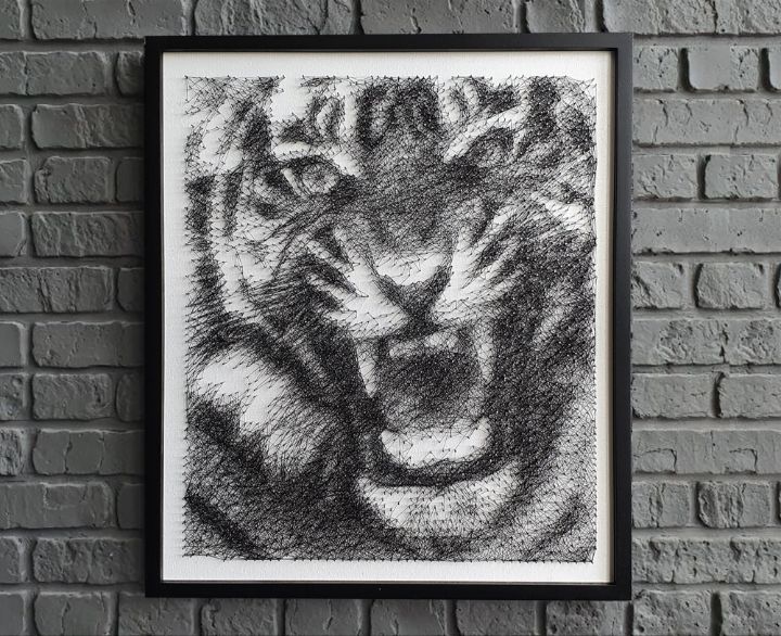 Tiger Roar Sting Art - StringArtStudio - Crafts & Other Art, Other ...