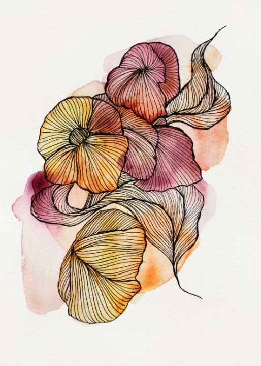 Abstract Floral no.4 - Alexandra Ruth Bergman - Paintings & Prints ...