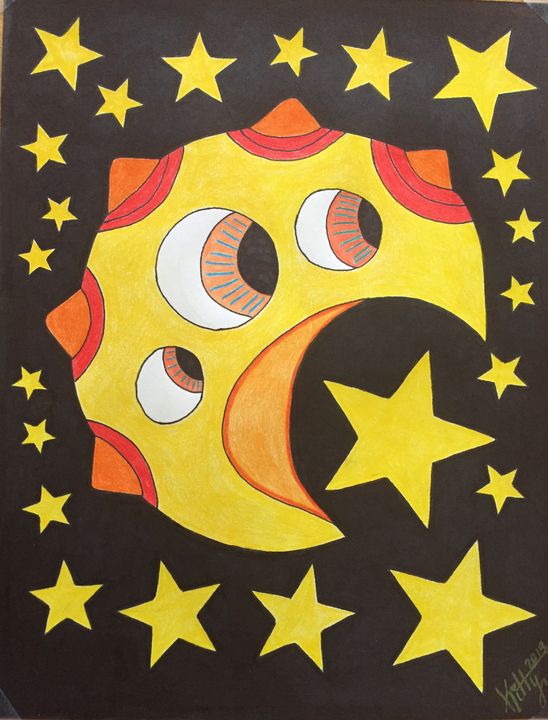 Moon Monster - Nova Starr Art - Drawings & Illustration, Astronomy ...