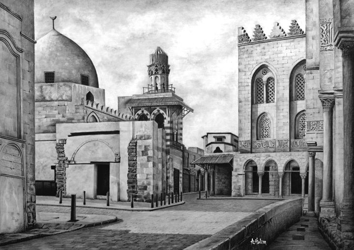 Medieval Cairo streets - A. Halim Khalifa - Drawings & Illustration ...