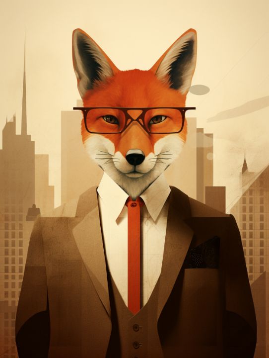 Busy Fox City - Zur Sang Kor - Digital Art & AI, Animals, Birds, & Fish ...
