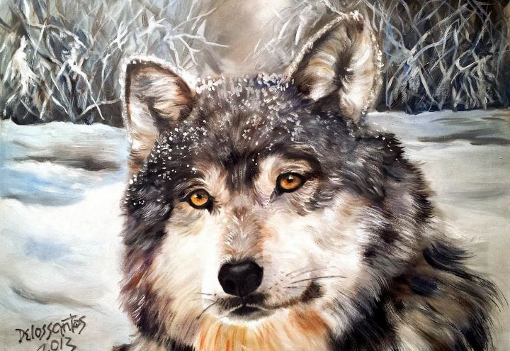 Happy Wolf - krizzart - Paintings & Prints, Animals, Birds, & Fish ...