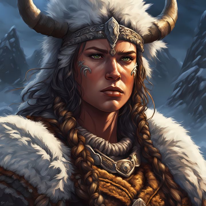 Barbarian Woman - Donatas - Digital Art & AI, Fantasy & Mythology ...