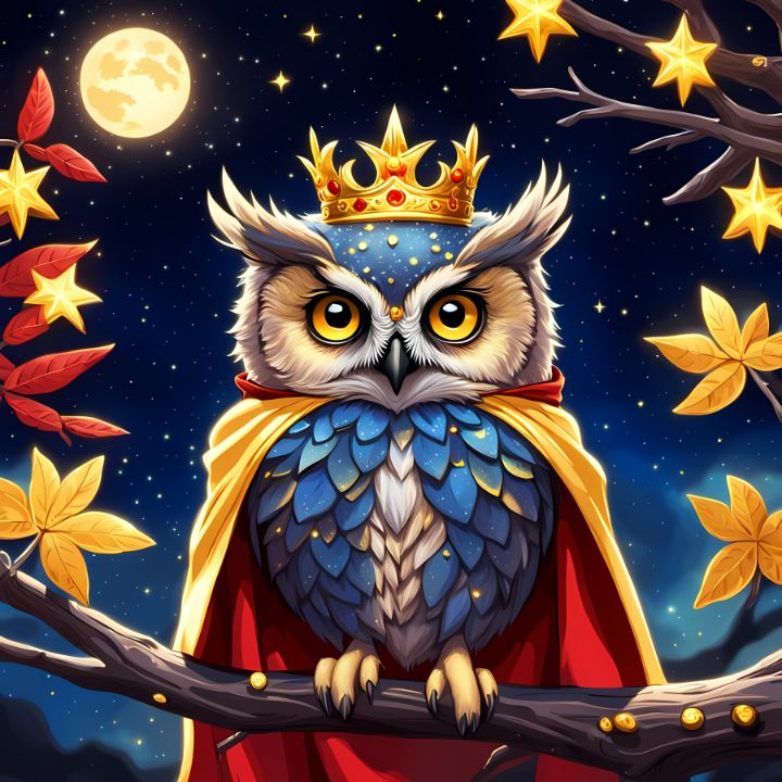 Blue King Owl - Donatas - Digital Art & AI, Animals, Birds, & Fish ...