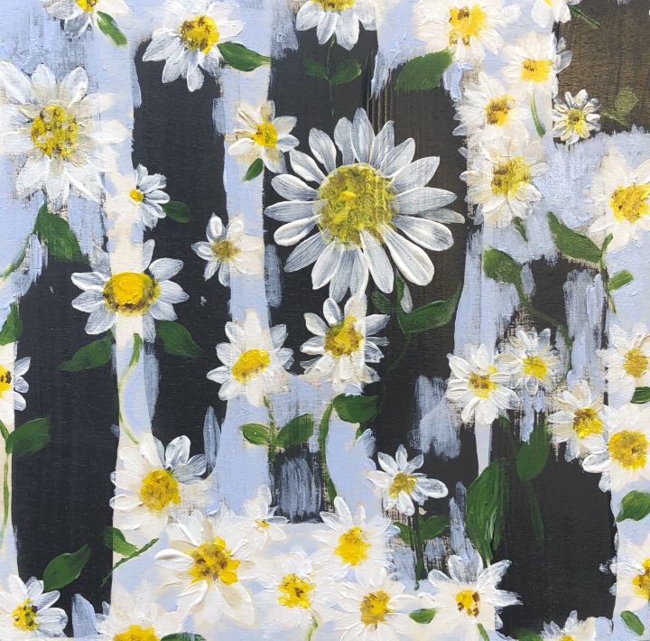 Daisy Fence - Square Peg Art Studio - Paintings & Prints, Flowers ...