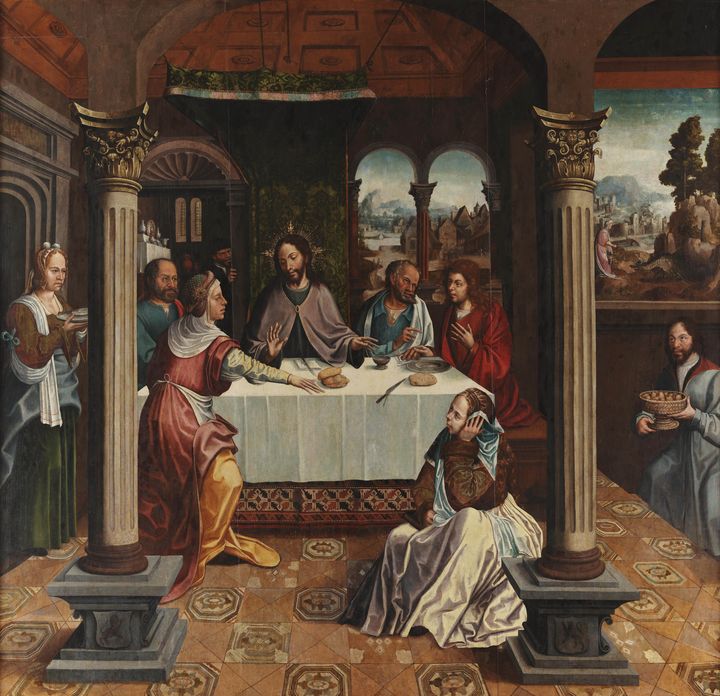 Gaspar Vaz~Christ at the home of Mar - Old classic art - Paintings ...