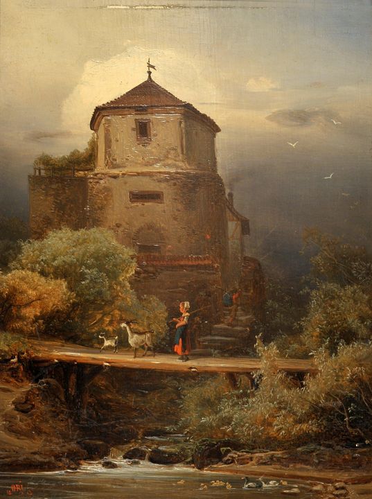Otto Reinhard Jacobi~Old tower - Old classic art - Paintings & Prints ...