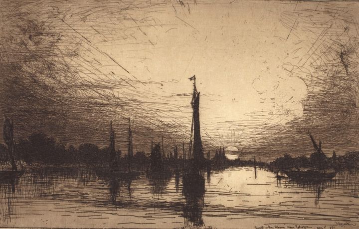 Lewis Henry Meakin~Sunset on the Rhi - Old classic art - Paintings ...