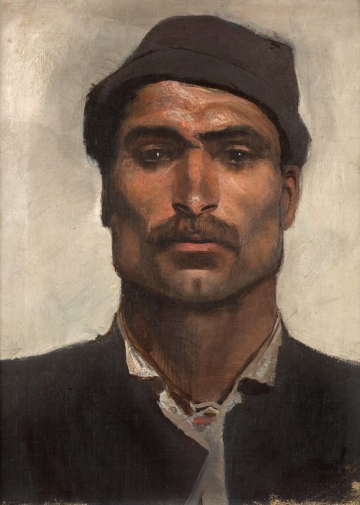 László Mednyánszky~Head of a Man wit - Old classic art - Paintings ...