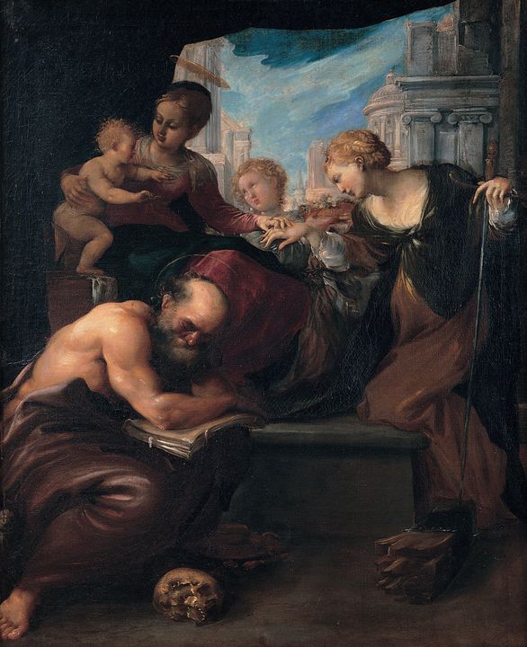 Pietro Faccini~Mystic marriage of Sa - Old classic art - Paintings ...