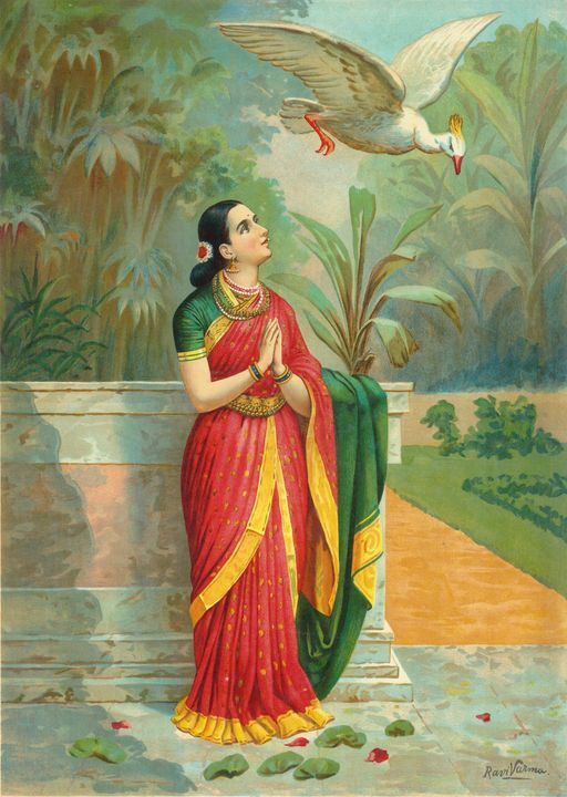 Raja Ravi Varma~Hamsa Damayanti Samv - Old classic art - Paintings ...