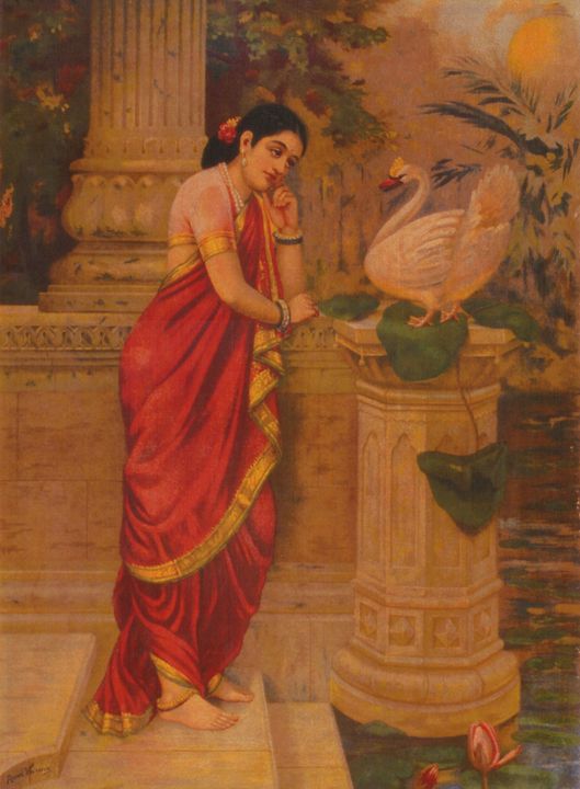 Raja Ravi Varma~Hamsa Damayanti - Old classic art - Paintings & Prints ...